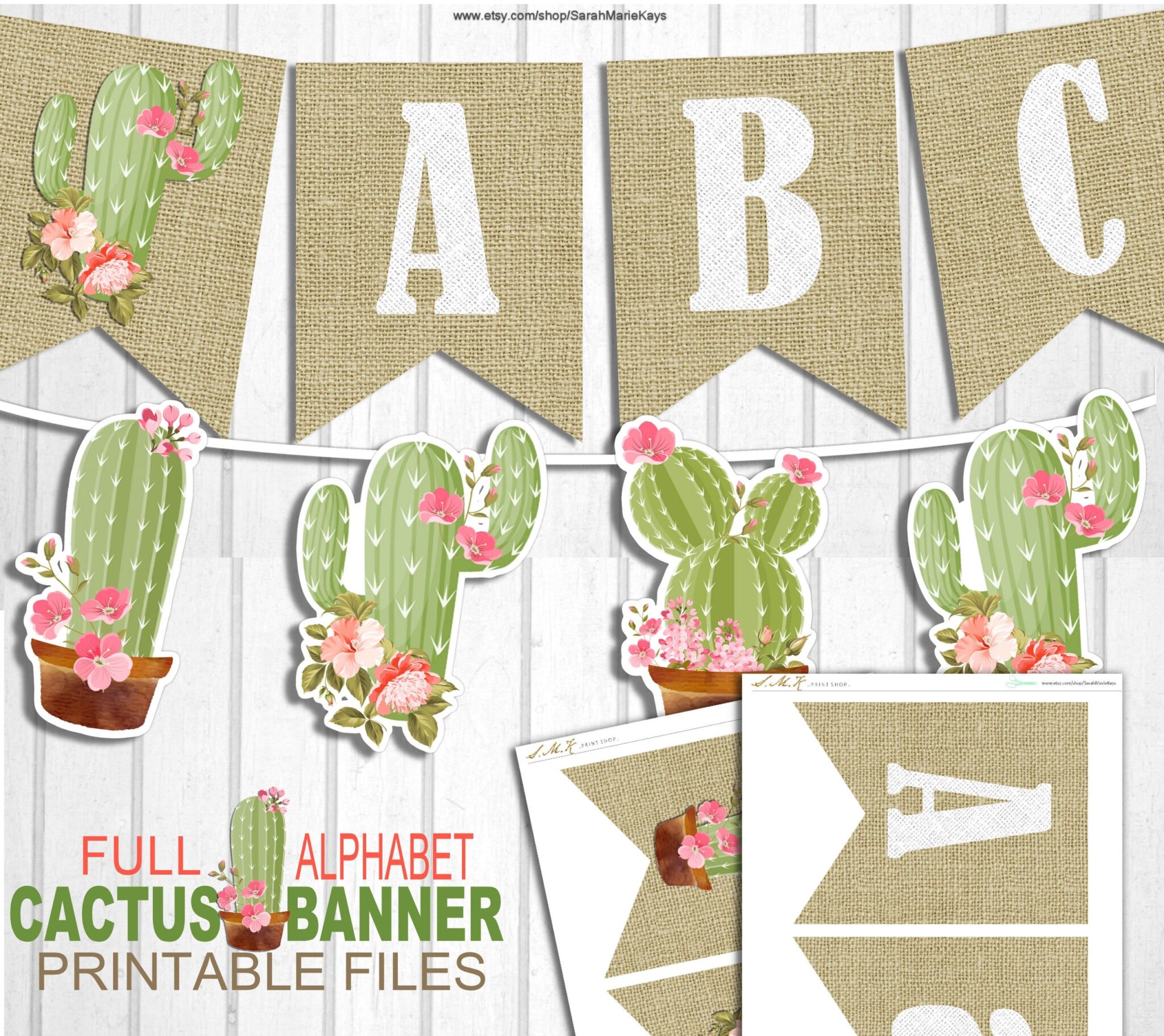 Cactus Banner Printable - King Printables