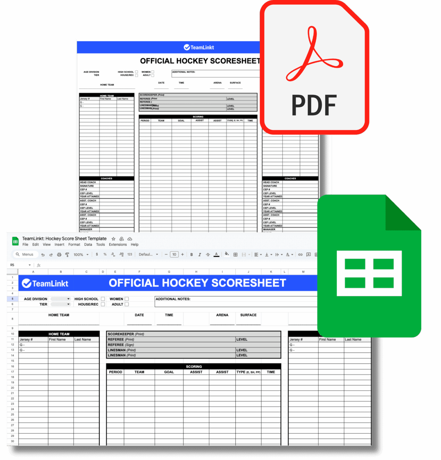 Ice Hockey Score Sheets Printable - King Printables