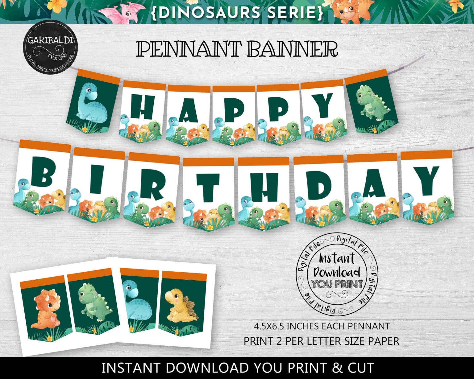 Dinosaur Birthday Banner Printable - King Printables