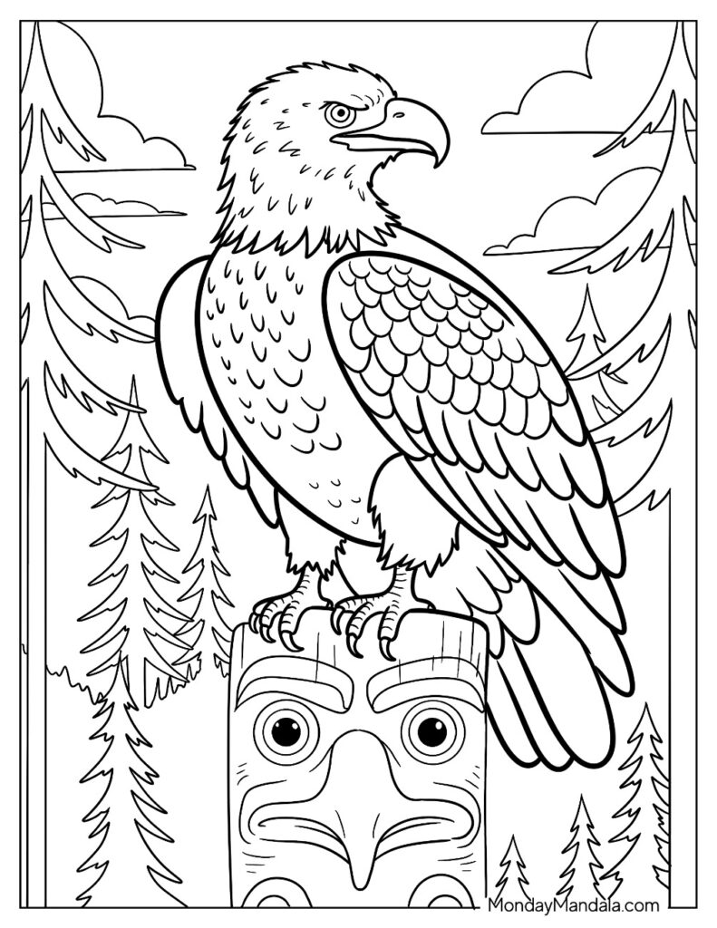 Coloring Pages Of Bald Eagles - King Printables