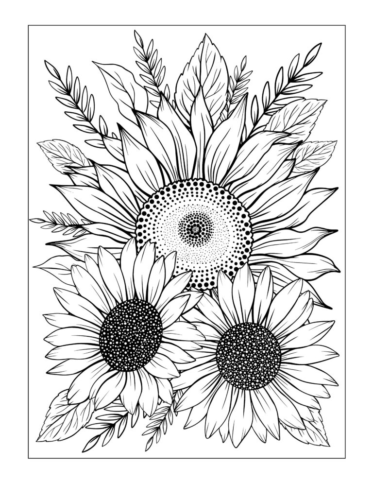 Sunflower Coloring Pages Printable - King Printables