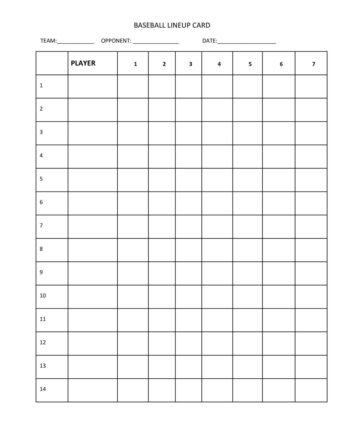 Baseball Batting Lineup Cards Printable - King Printables