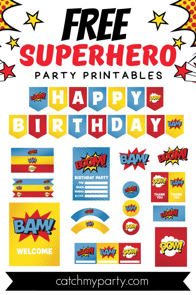 Superhero Birthday Banner Printable - King Printables