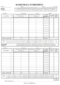 Basketball Scoring Sheet Printable - King Printables