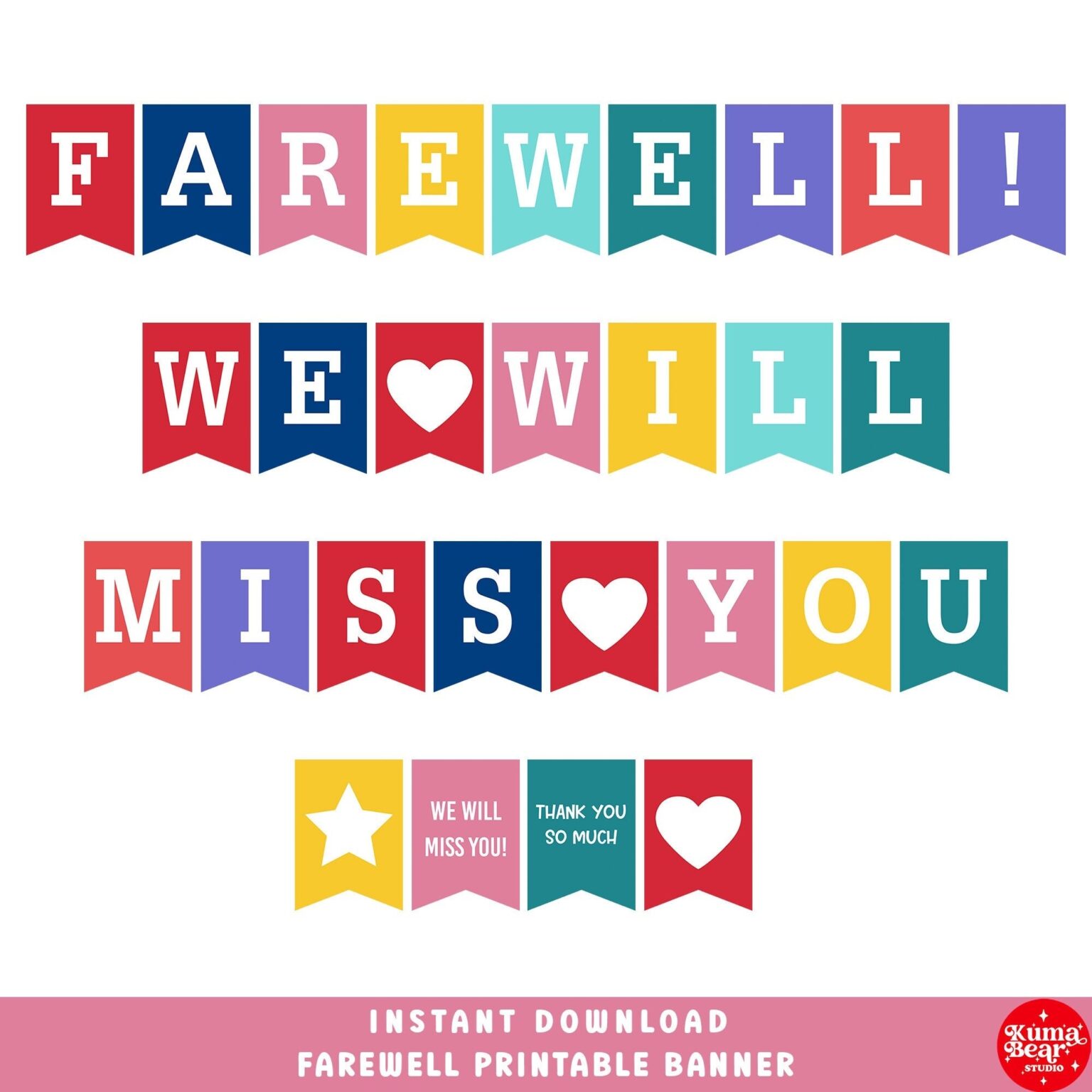 We Will Miss You Printable Banner - King Printables