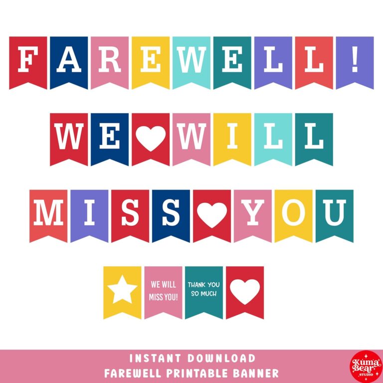We Will Miss You Banner Free Printable - King Printables