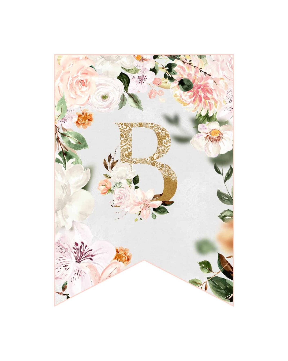 Happy Birthday Floral Banner Printable - King Printables