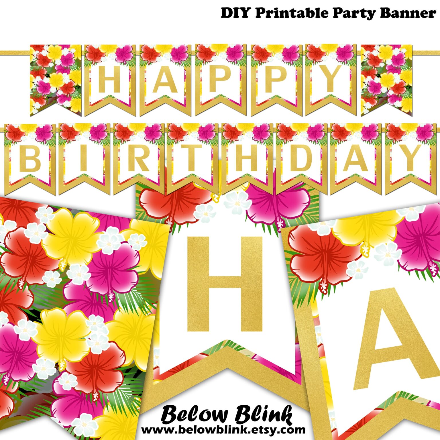 Hawaiian Birthday Banner Printable - King Printables