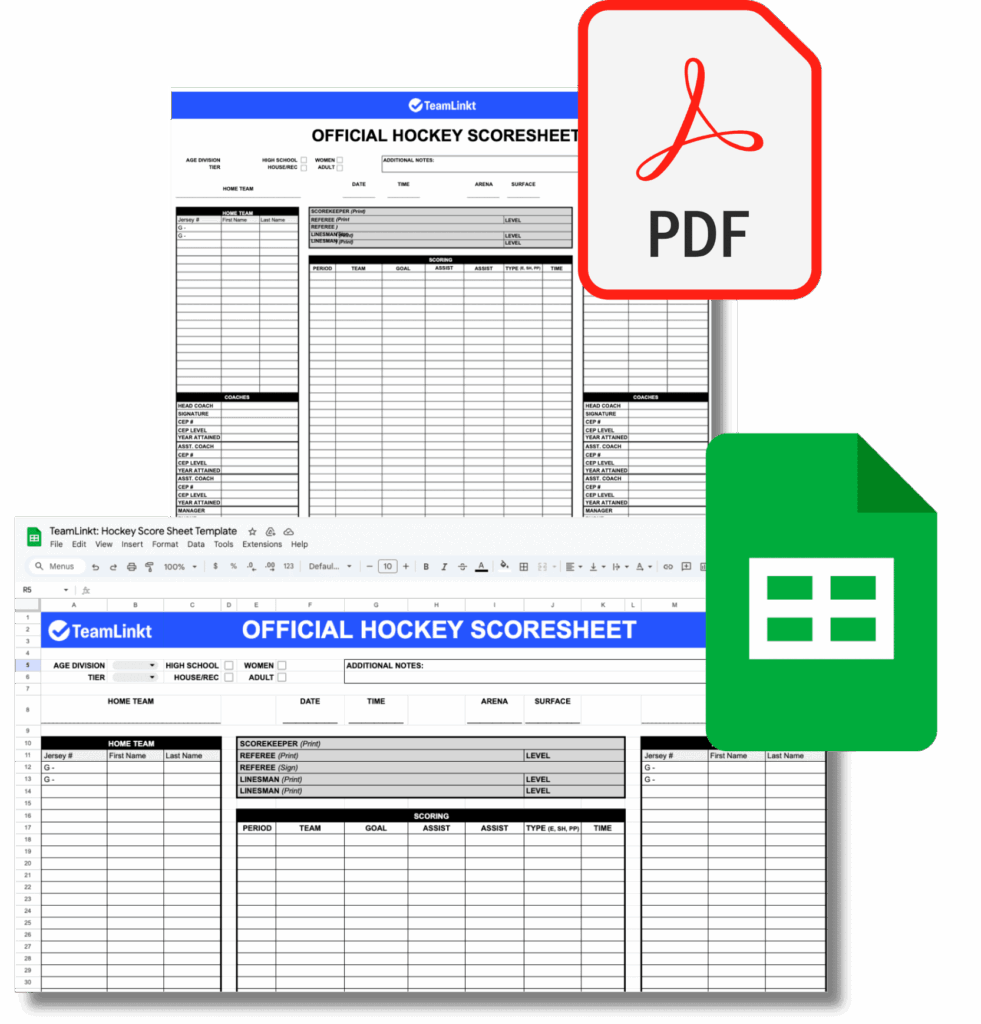 Ice Hockey Score Sheets Printable - King Printables