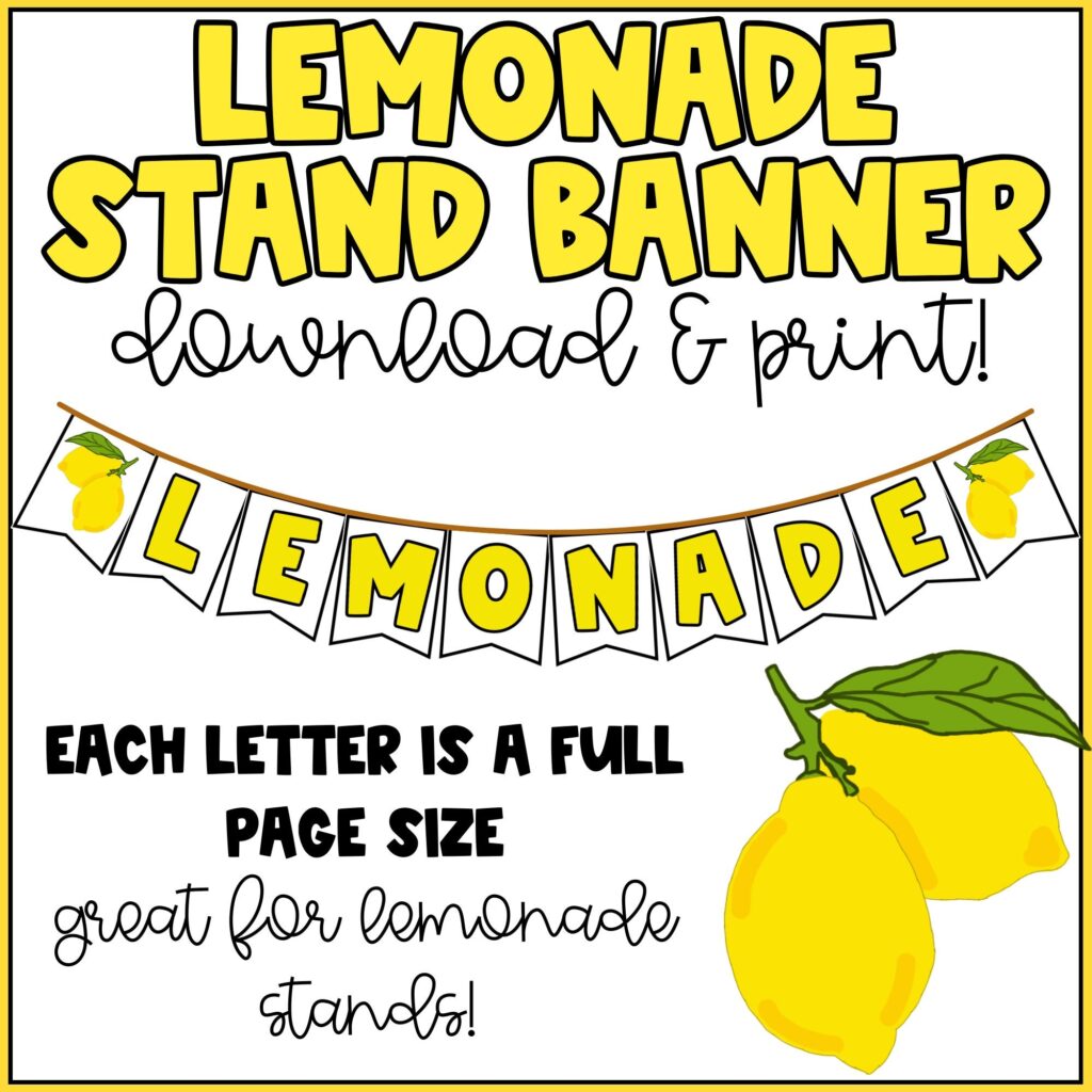Printable Lemonade Stand Banner - King Printables