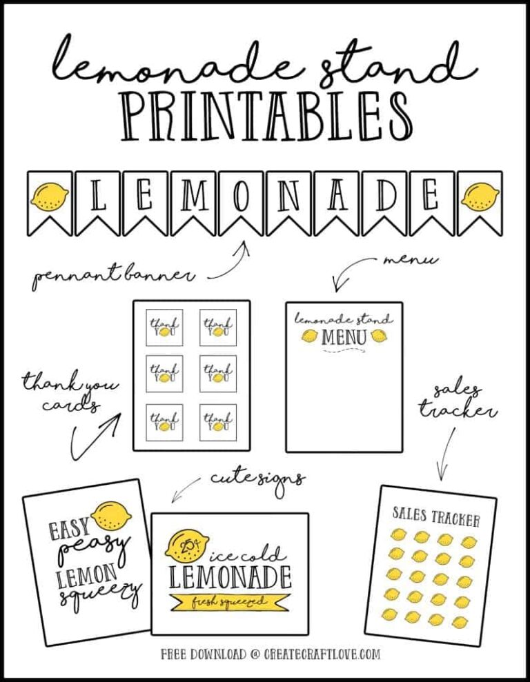 Lemonade Banners Do It Yourself Free Printables - King Printables