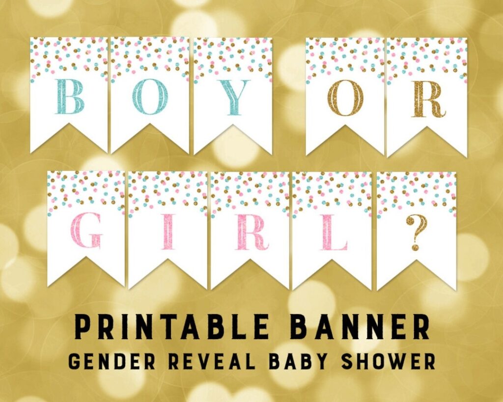 Gender Reveal Printable Banner - King Printables