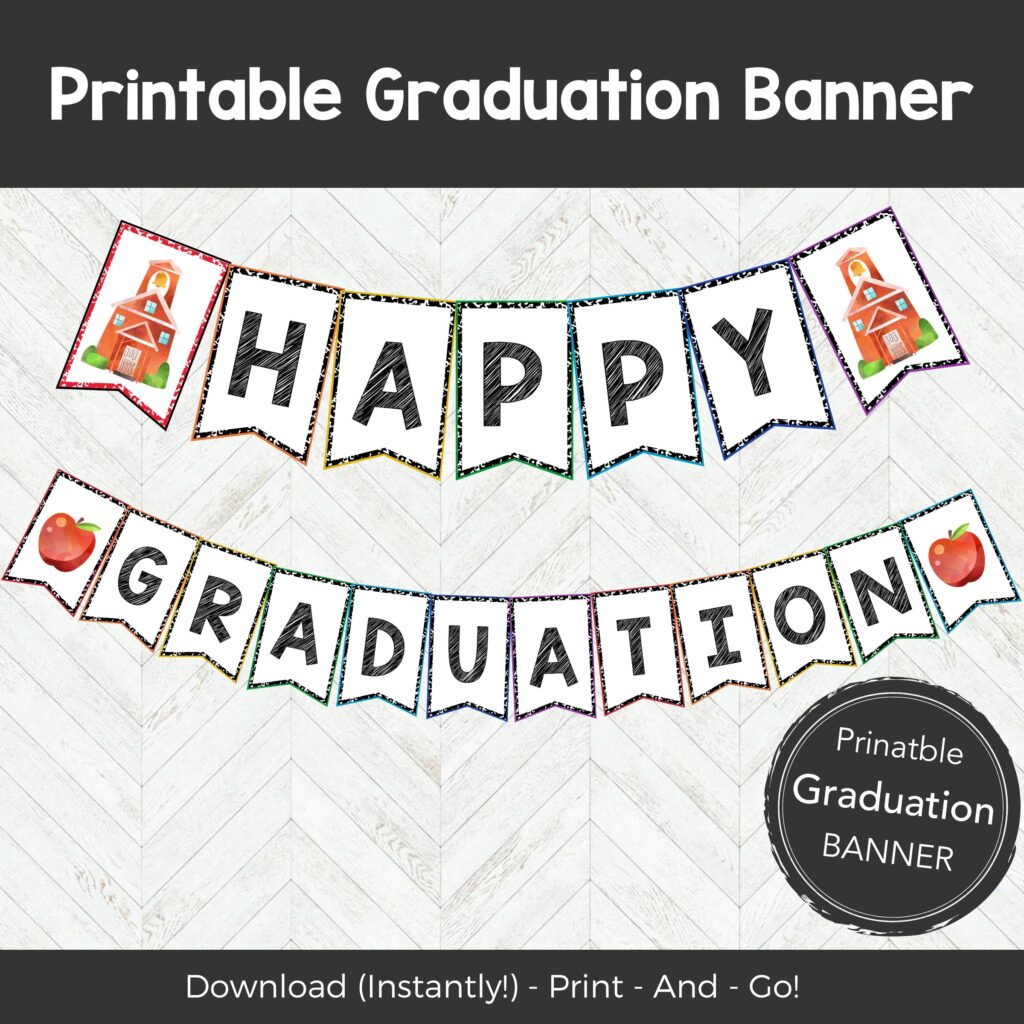 Kindergarten Graduation Banner Printable - King Printables