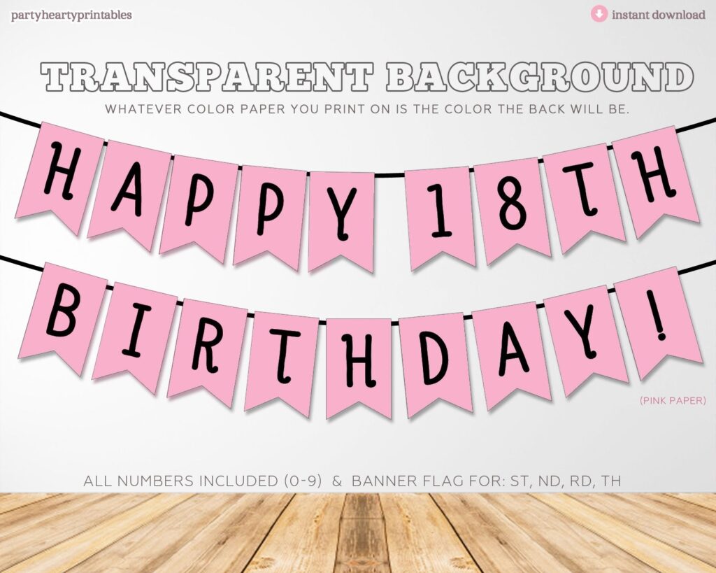 Happy 18th Birthday Banner Printable - King Printables