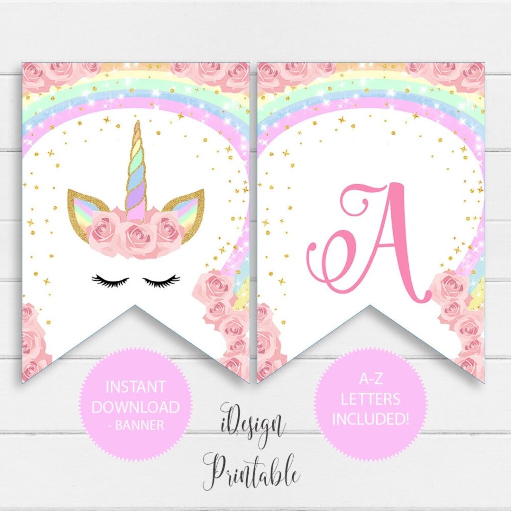 Unicorn Printable Banner - King Printables