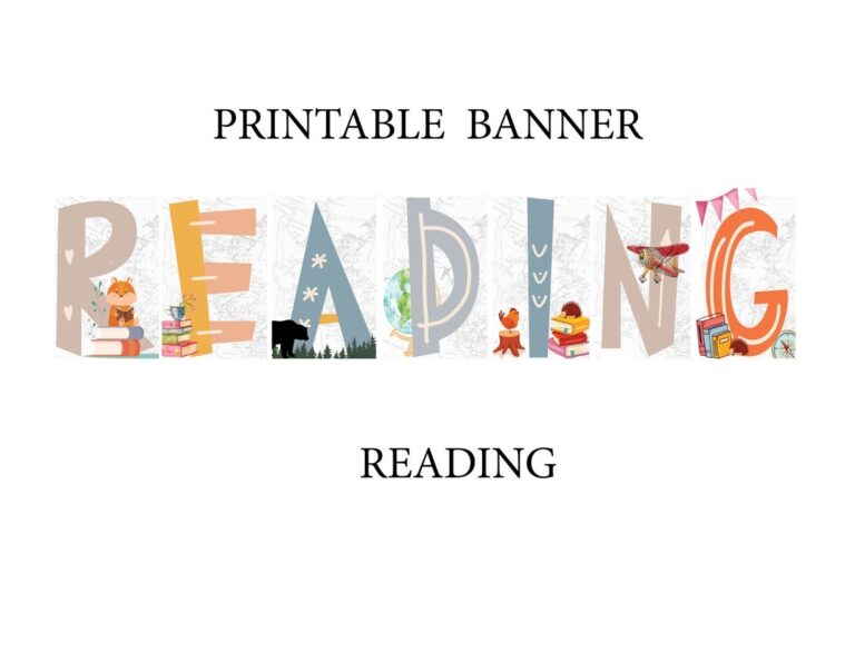 Reading Banner Printable - King Printables
