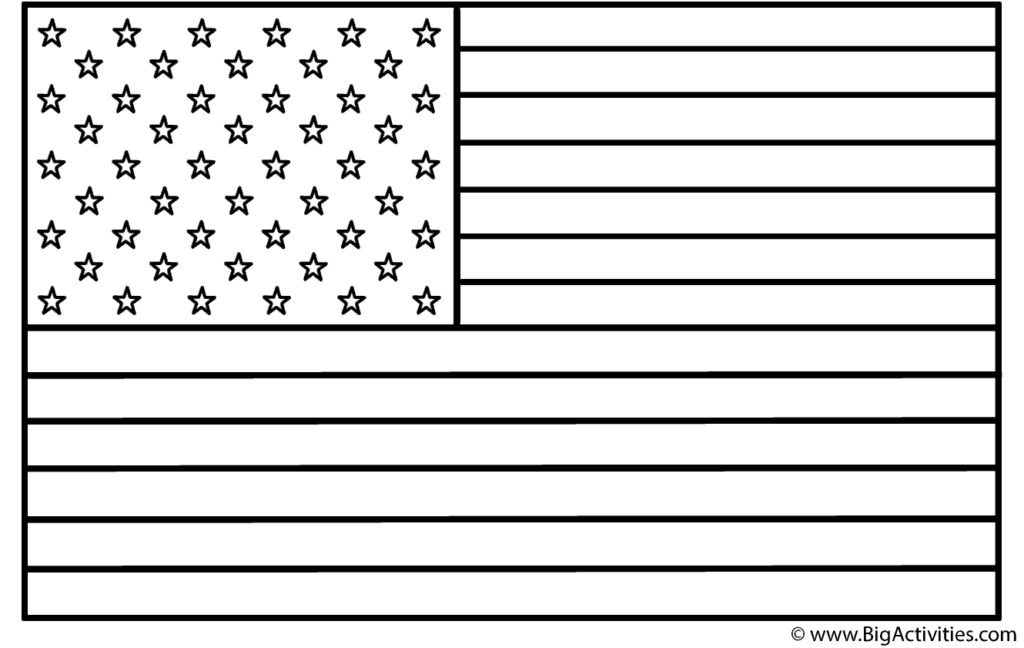 American Flag Printable Coloring Page - King Printables
