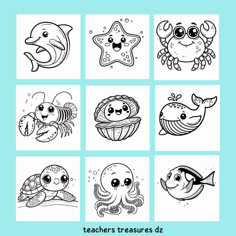 Ocean Animals Coloring Sheets - King Printables