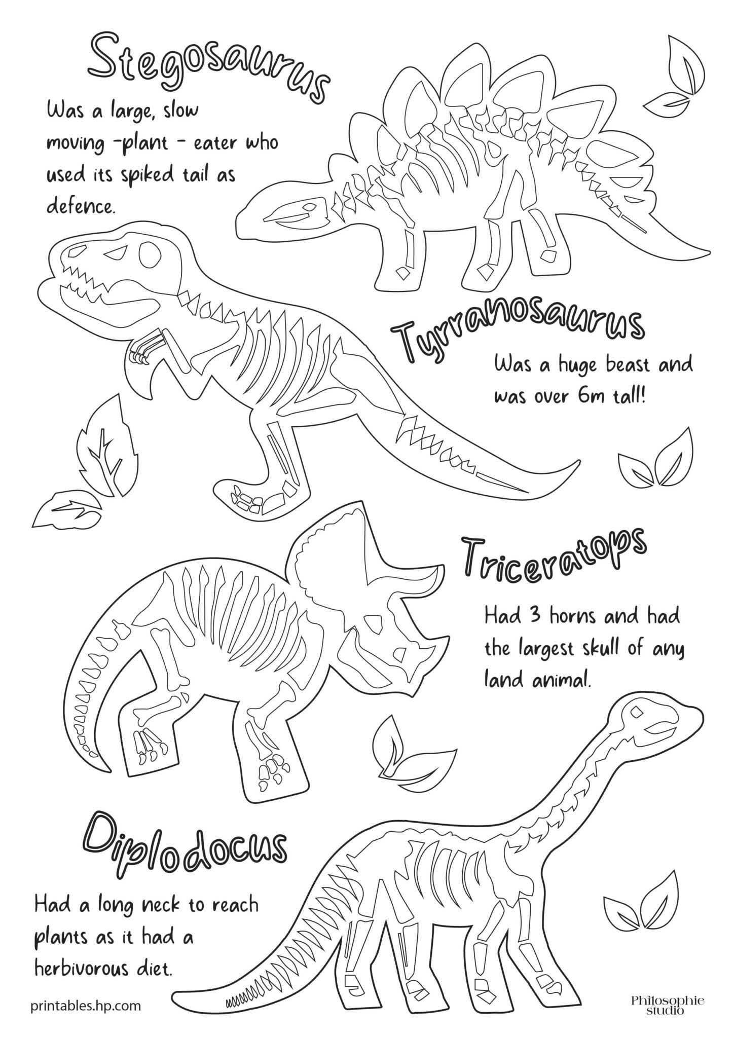 Dinosaur Printable Coloring Pages - King Printables