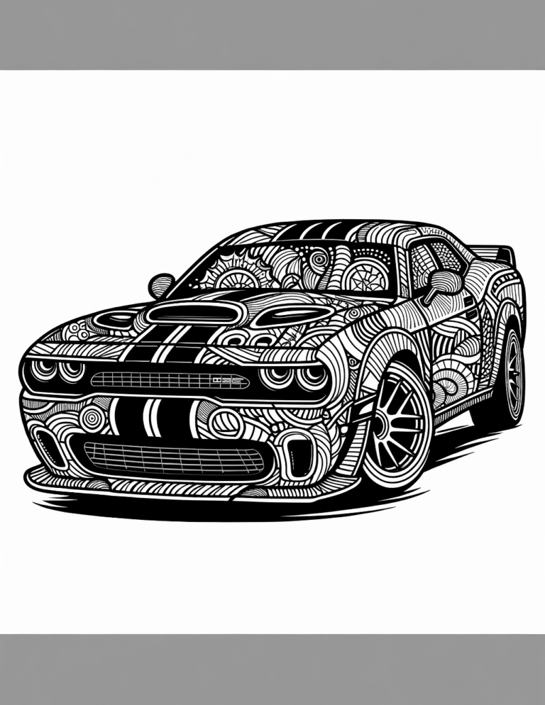 Dodge Hellcat Coloring Pages - King Printables