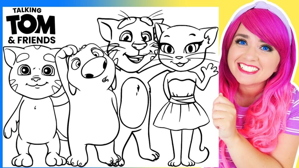 Talking Tom Coloring Pages - King Printables