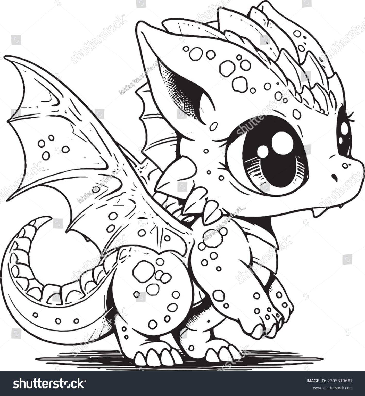 Kawaii Dragon Coloring Pages - King Printables