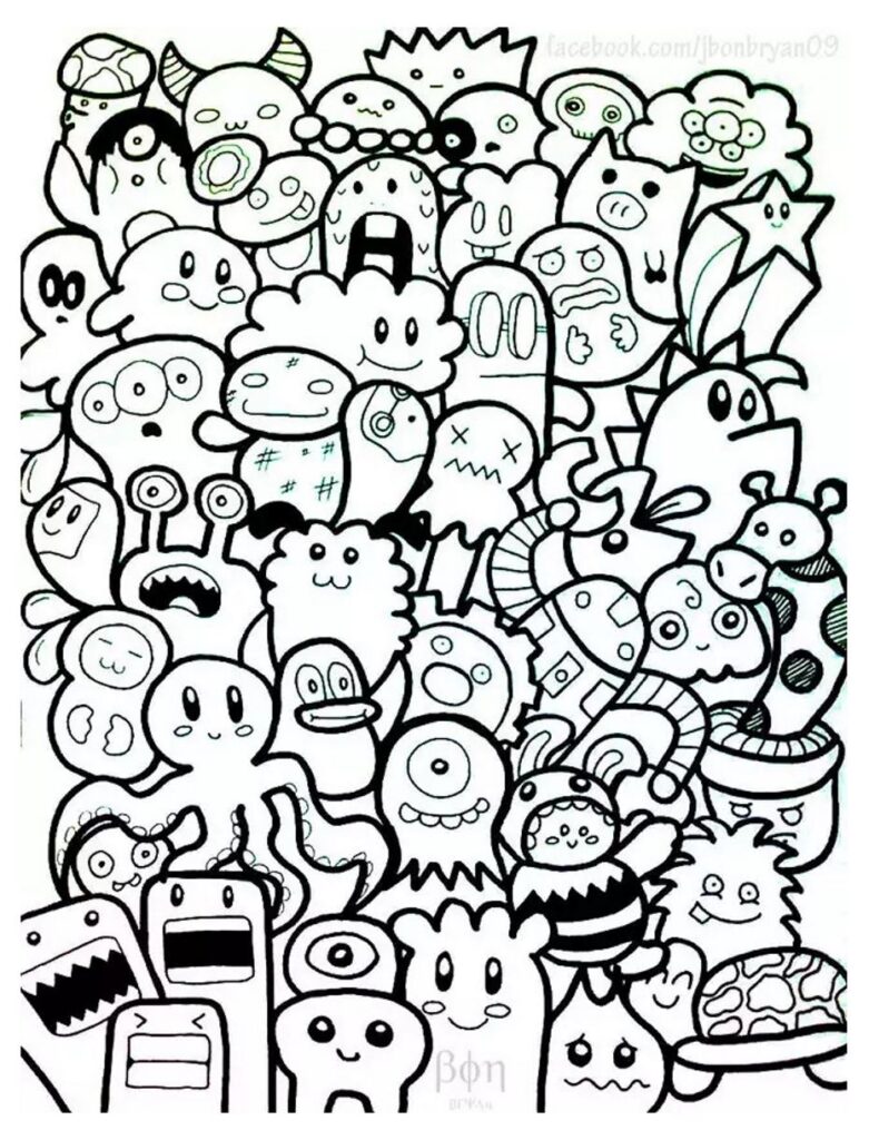 Printable Doodle Coloring Pages - King Printables
