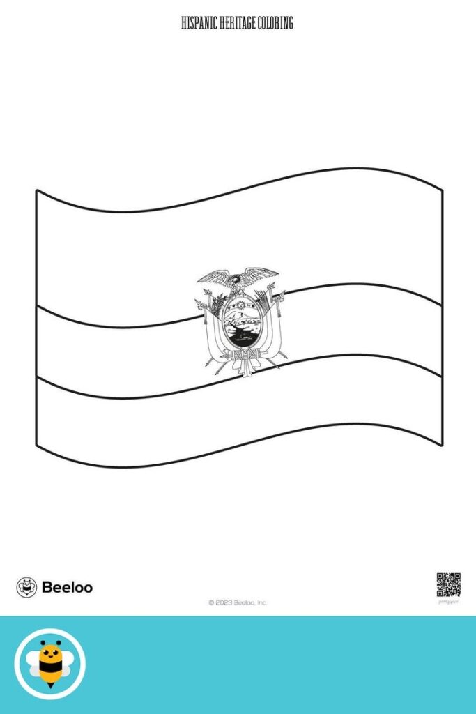 Ecuador Flag Coloring Page - King Printables