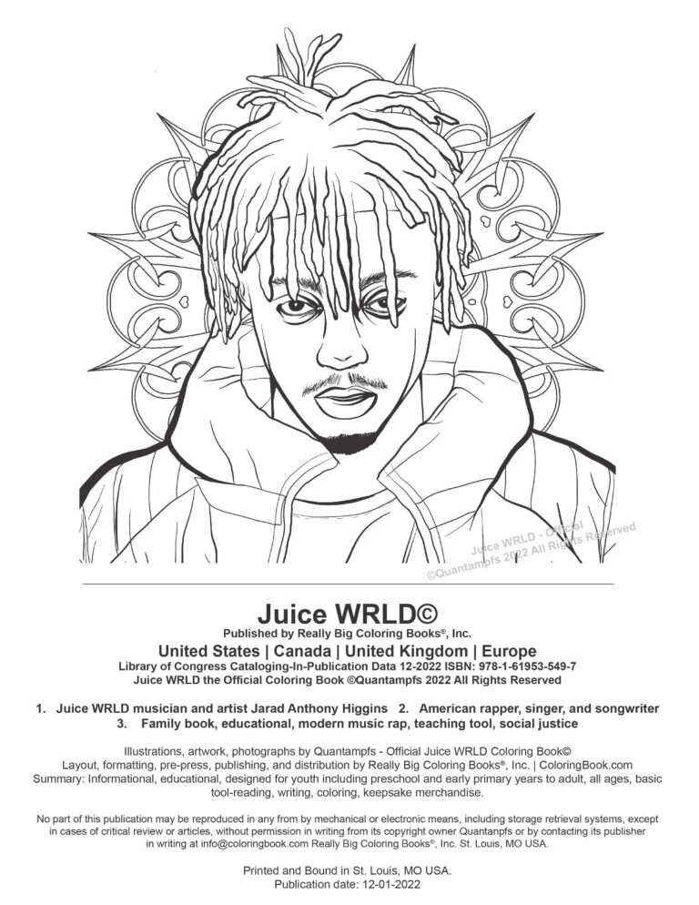 Juice Wrld Coloring Book - King Printables