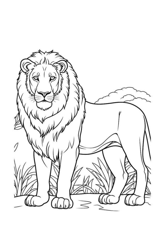 Free Lion Coloring Pages - King Printables