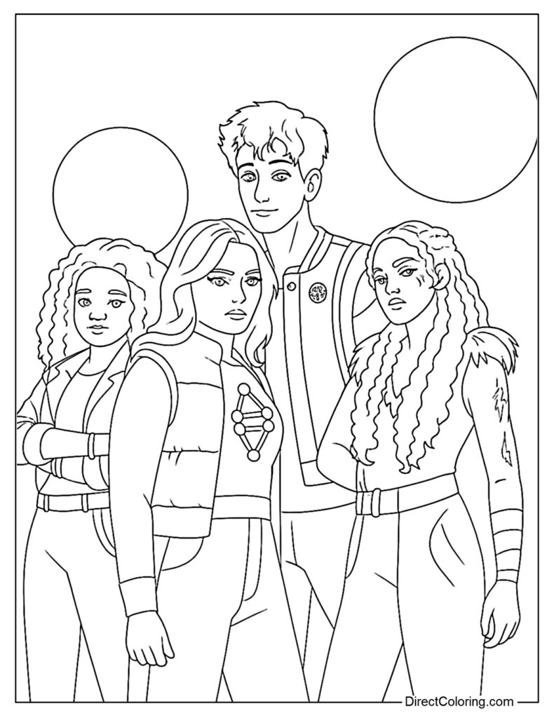 Disney Z-o-m-b-i-e-s Coloring Pages - King Printables